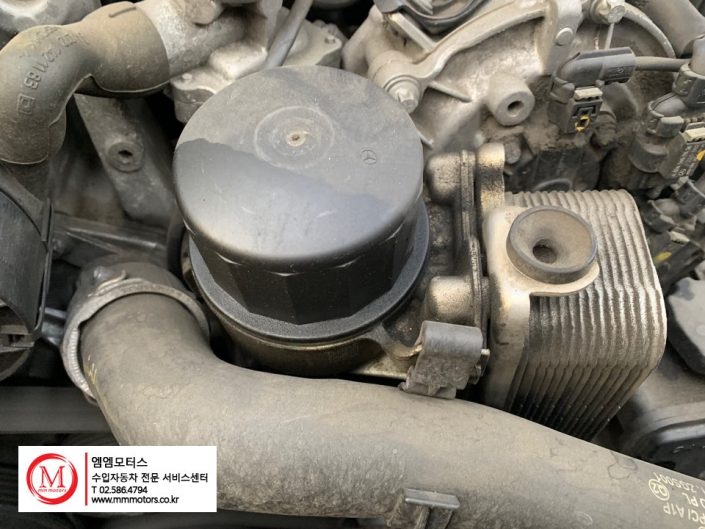벤츠 E300 엔진경고등 오일누유 정비 수입차 전문 서비스센터 엠엠모터스 Mm모터스