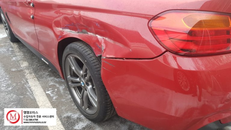 Bmw 420d 사고수리 휀다 찢어짐 복원수리 수입차 전문 서비스센터 엠엠모터스 Mm모터스