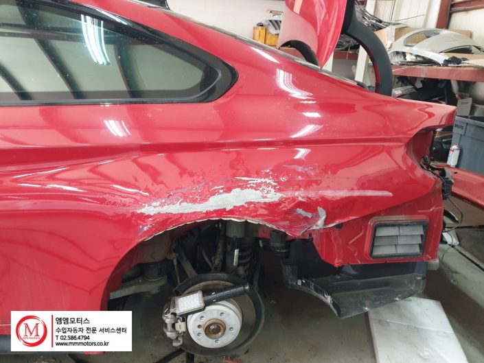 Bmw 420d 사고수리 휀다 찢어짐 복원수리 수입차 전문 서비스센터 엠엠모터스 Mm모터스