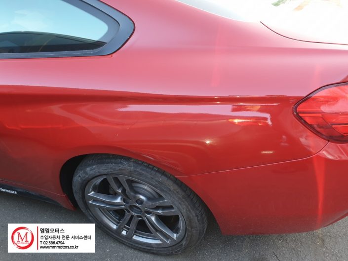 Bmw 420d 사고수리 휀다 찢어짐 복원수리 수입차 전문 서비스센터 엠엠모터스 Mm모터스